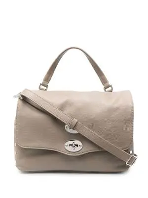 ZANELLATO Leather Shoulder Bag With Stud Detail - Neutrals