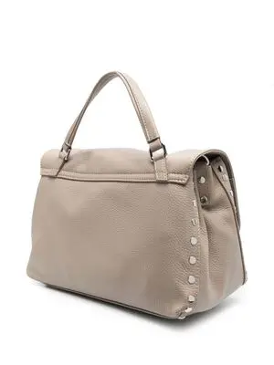 ZANELLATO Leather Shoulder Bag With Stud Detail - Neutrals