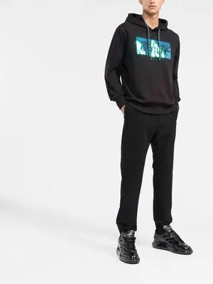 Versace Logo-print Hoodie - Black