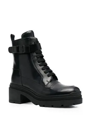 FERRAGAMO Leather Combat Boots