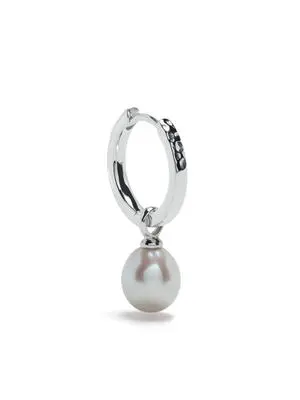 DOWER & HALL Pearl Pendant Hoop Earring