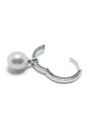 DOWER & HALL Pearl Pendant Hoop Earring
