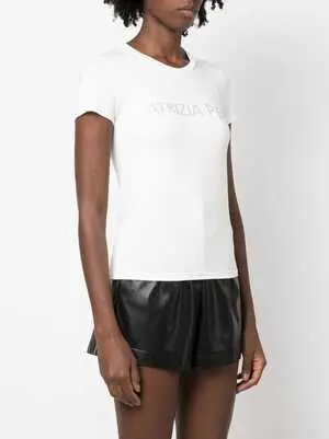 Patrizia Pepe Rhinestone Logo T-shirt - White