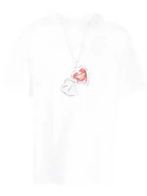 PLEASURES Necklace Print T-shirt - White