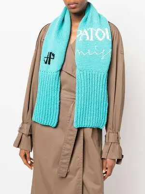 PATOU Intarsia Logo-knit Scarf