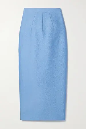 EMILIA WICKSTEAD Lorelei Cloqué Midi Skirt Blue