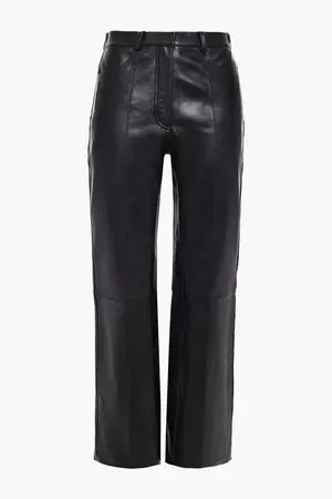 Sandro Evy Leather Straightleg Pants - Black