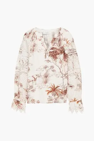 Sandro Jole Printed Woven Blouse