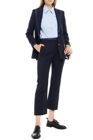 Sandro Embroidered Twill Kick-flare Pants