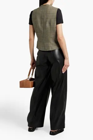 NILI LOTAN Colin Checked Wool Vest