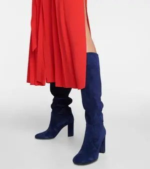 GIANVITO ROSSI Glen 85 Suede Knee-high Boots