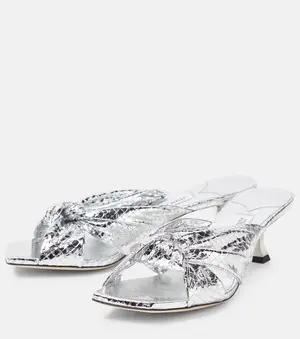 JIMMY CHOO Avenue 50 Snake-effect Mules