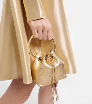 JIMMY CHOO Bon Bon Micro Leather Bucket Bag