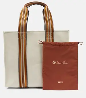 Loro Piana The Suitcase Stripe Medium Tote Bag