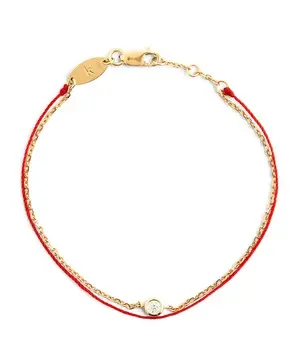 REDLINE Yellow Gold And Diamond Pure Duo Bracelet - Red