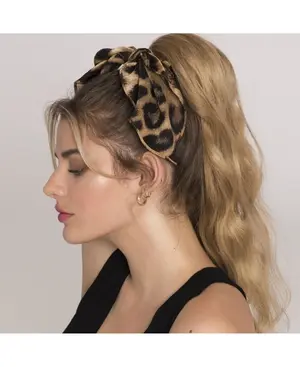 SOHO STYLE Leopard Print Bow Scrunchie