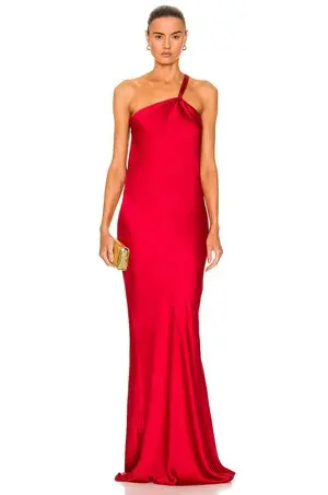 Norma Kamali One Shoulder Bias Gown