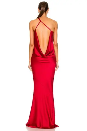 Norma Kamali One Shoulder Bias Gown