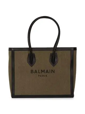 Balmain Women's B-Army 42 Logo Canvas Shopper - Brown - Black Noir
