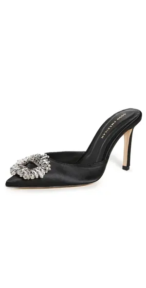 Good American Jeweled Glass Slipper Mules