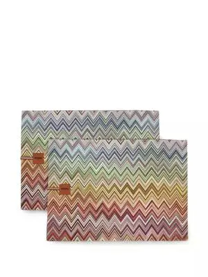 Missoni Andorra Zigzag-print Placemats - Red