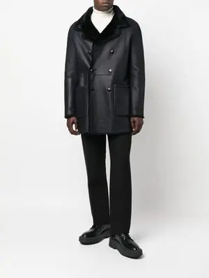 Giorgio Armani Double-breasted Shearling Flight Jacket