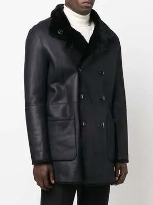 Giorgio Armani Double-breasted Shearling Flight Jacket