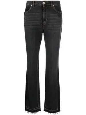 Alexander Mcqueen Black Wash Jeans For Women