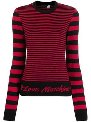 Moschino Intarsia-logo Striped Jumper