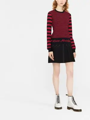 Moschino Intarsia-logo Striped Jumper