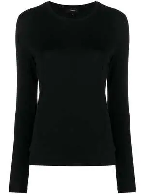 Theory Long-sleeved Cotton T-shirt - Black