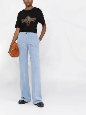 Etro Pressed-crease Two-pocket Flared Trousers