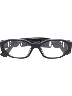 Versace Logo Square-frame Glasses - Black