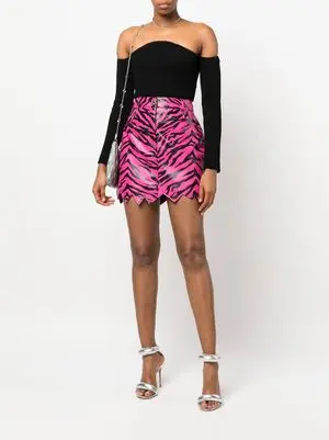 Moschino Tiger-print Mini Skirt