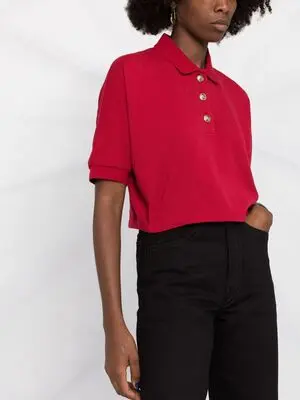 Saint Laurent Cropped Polo Top