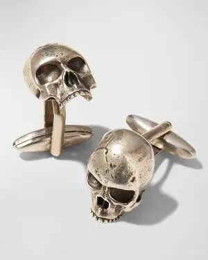 John Varvatos Skull Cufflinks - Silver