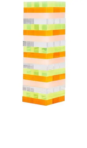 SUNNYLIFE Mini Lucite Jumbling Tower In Green - Neon
