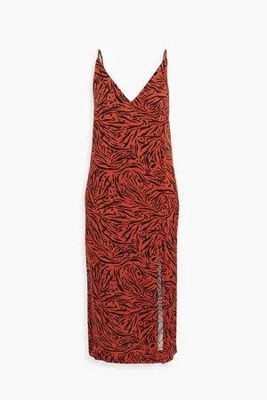 Seafolly Printed Broadcloth Midi Slip Dress - Brick