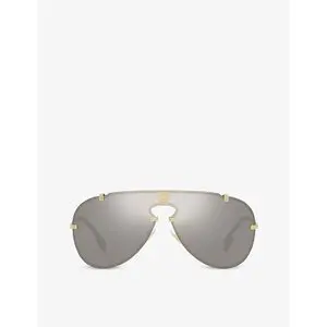 Versace Ve2243 Mirrored Aviator Sunglasses - Gold