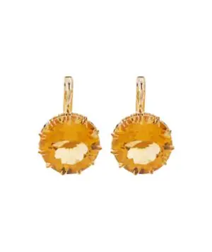 Ileana Makri Crown Medium 18kt Gold Earrings - Orange