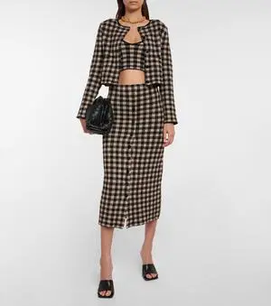 Altuzarra Jabal Checked Midi Skirt