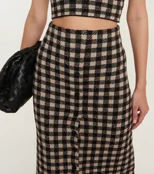 Altuzarra Jabal Checked Midi Skirt
