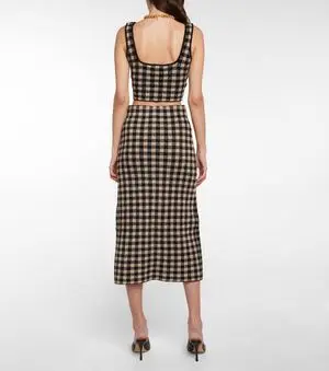 Altuzarra Jabal Checked Midi Skirt