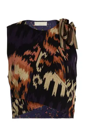 Ulla Johnson Nisha Ikat Cotton Cropped Top