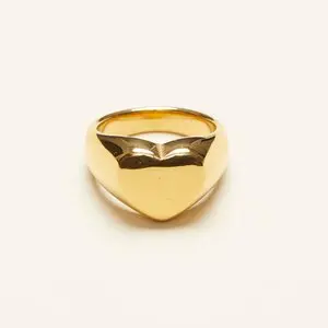 SHAPES STUDIO Heart Shaped Signet Ring - Gold