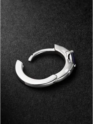 SUZANNE KALAN 18-karat White Gold Sapphire Hoop Earring - Silver