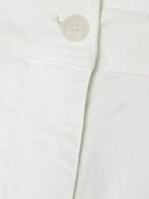 NILI LOTAN Megan Cotton-blend Twill Wide-leg Pants - White