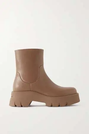 GIANVITO ROSSI Montey 20 Leather Ankle Boots Camel