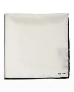 TOM FORD Silk Pocket Square - Natural Solid