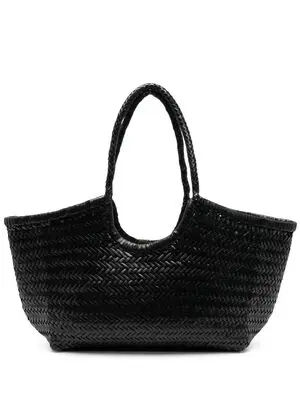 Dragon Diffusion Woven Leather Tote Bag - Black